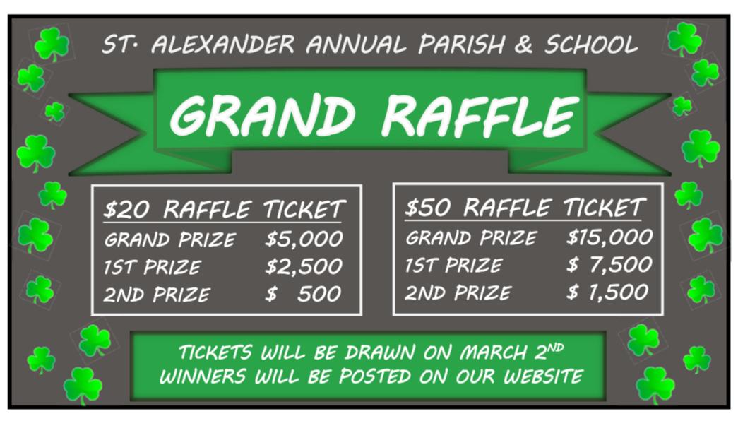 Grand Raffle Drawing / Irish Party – stalexanderpalos.org